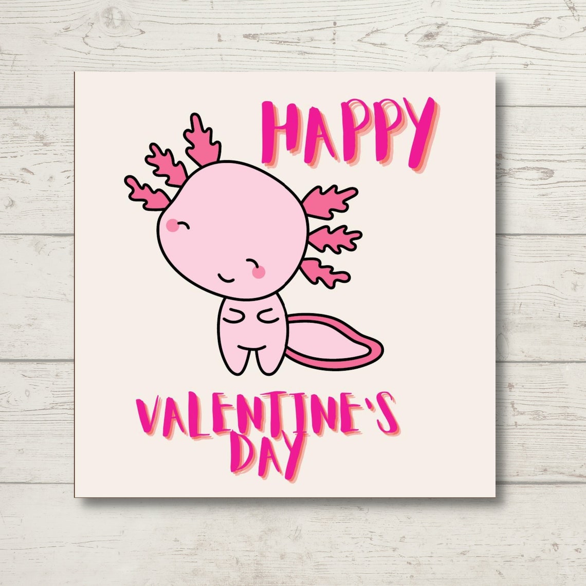 Axolotl Valentine Cards for Kids, 12 Cute Valentine Cards, Axolotl ...