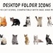 Cute Cat Desktop Folder Icon for Mac and Windows, Mac Desktop Folder ...
