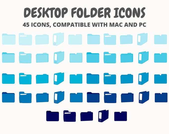 Blue Desktop Folder Icon for Mac and Windows, Folder Icon, Mac Icon ...