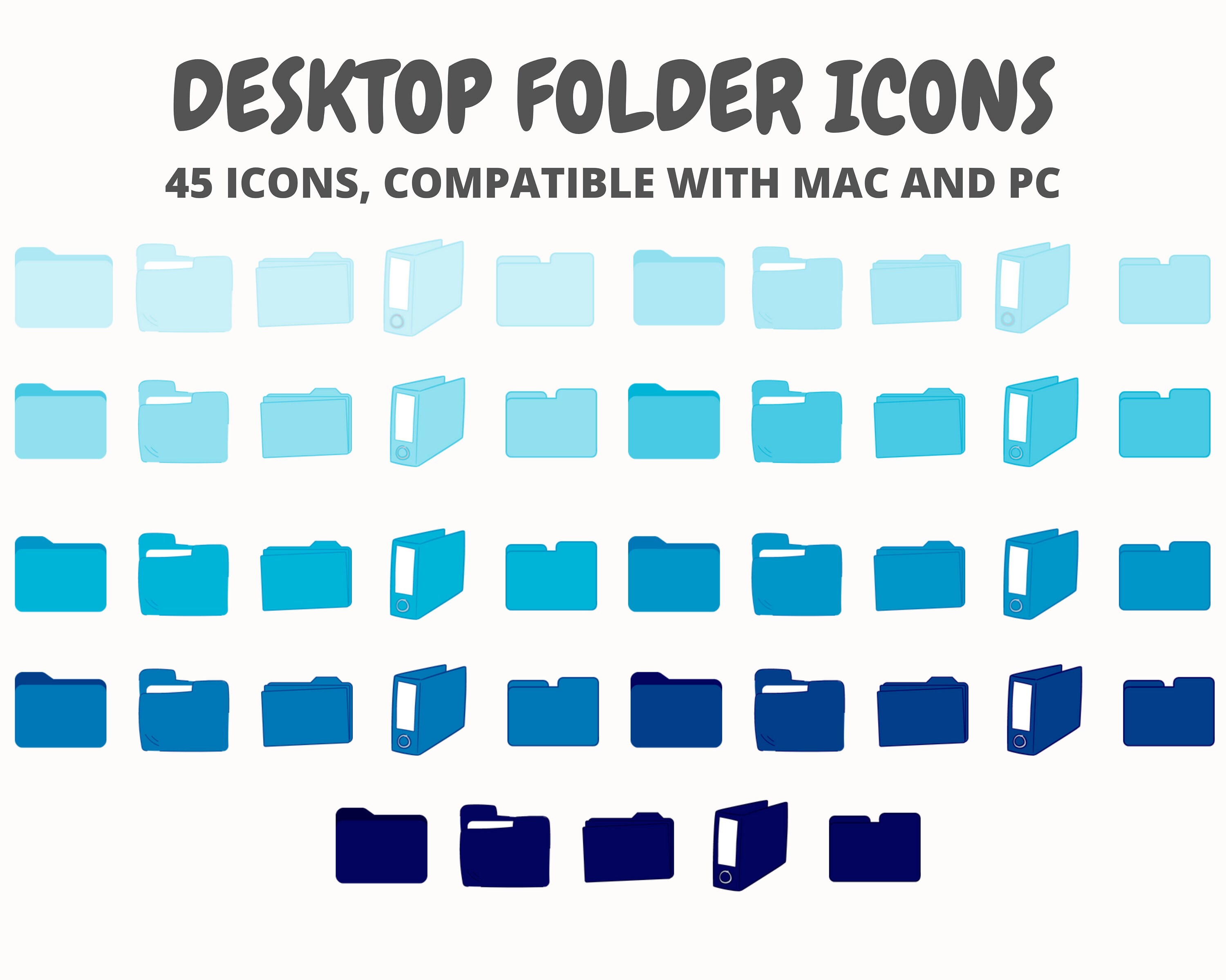 Blue Desktop Folder Icon for Mac and Windows, Mac Desktop Folder Icon ...