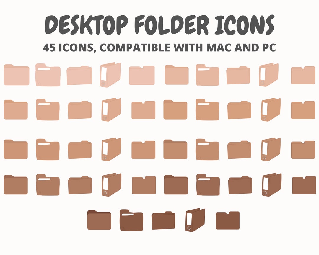 Brown Desktop Folder Icon for Mac and Windows, Mac Desktop Folder Icon, Windows Folder Icon ...
