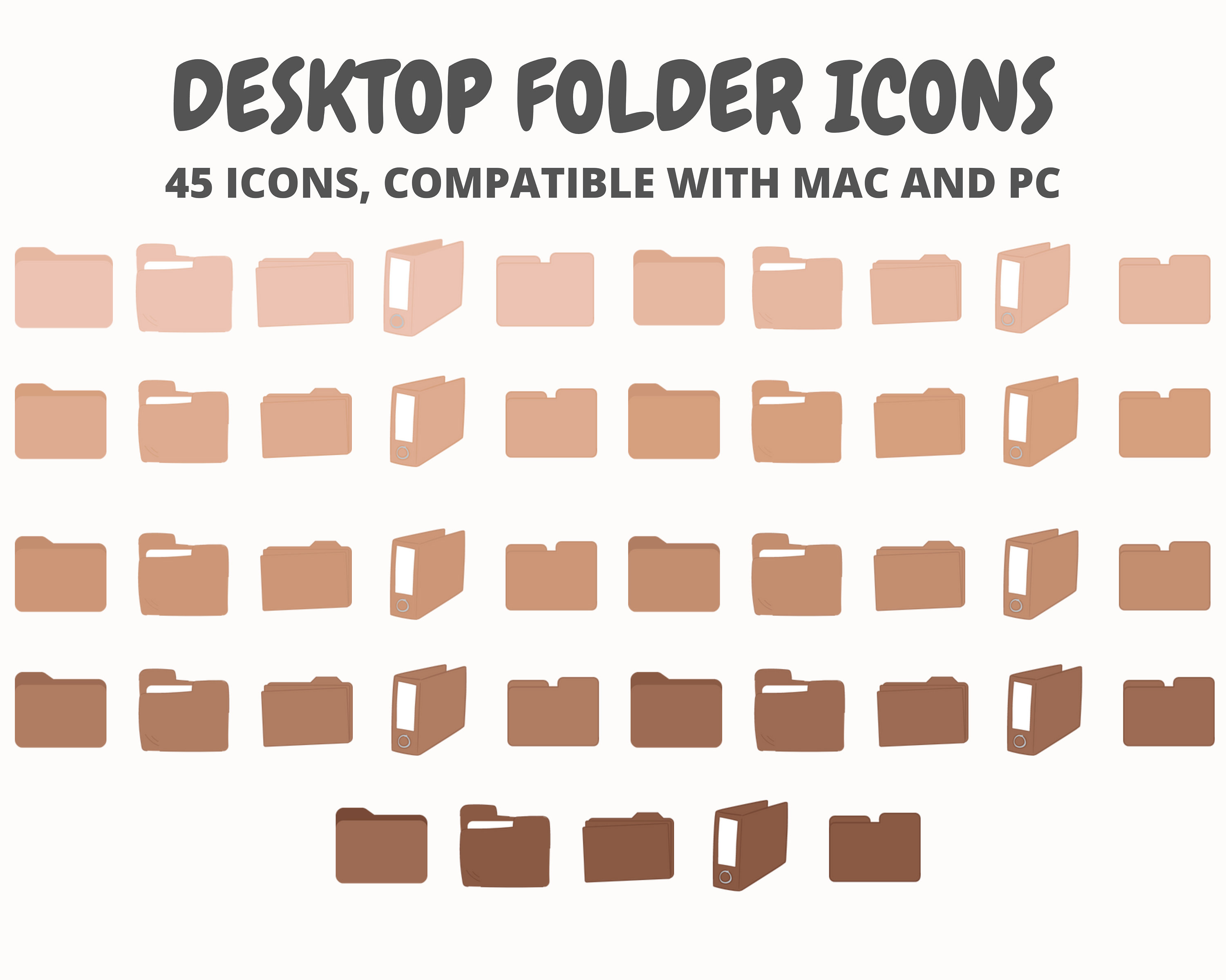 Brown Desktop Folder Icon for Mac and Windows, Mac Desktop Folder Icon ...