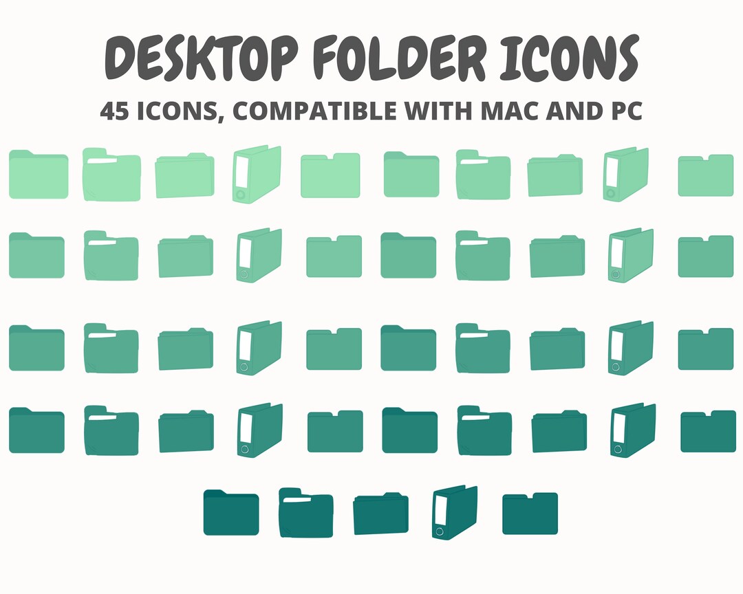 Green Desktop Folder Icon for Mac and Windows, Mac Desktop Folder Icon ...