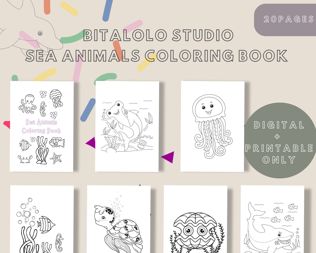 20 Digital Coloring Book Printable a PDF, Printable Coloring Book for ...