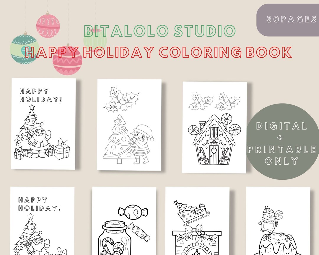 30 Coloring Book Pdf, Christmas Coloring Book,christmas Coloring Pages ...