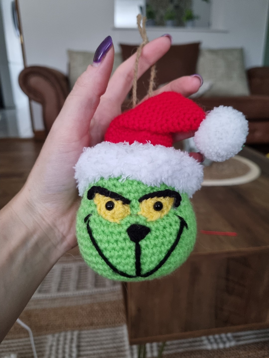 Handmade Christmas Grinch Bauble - Etsy