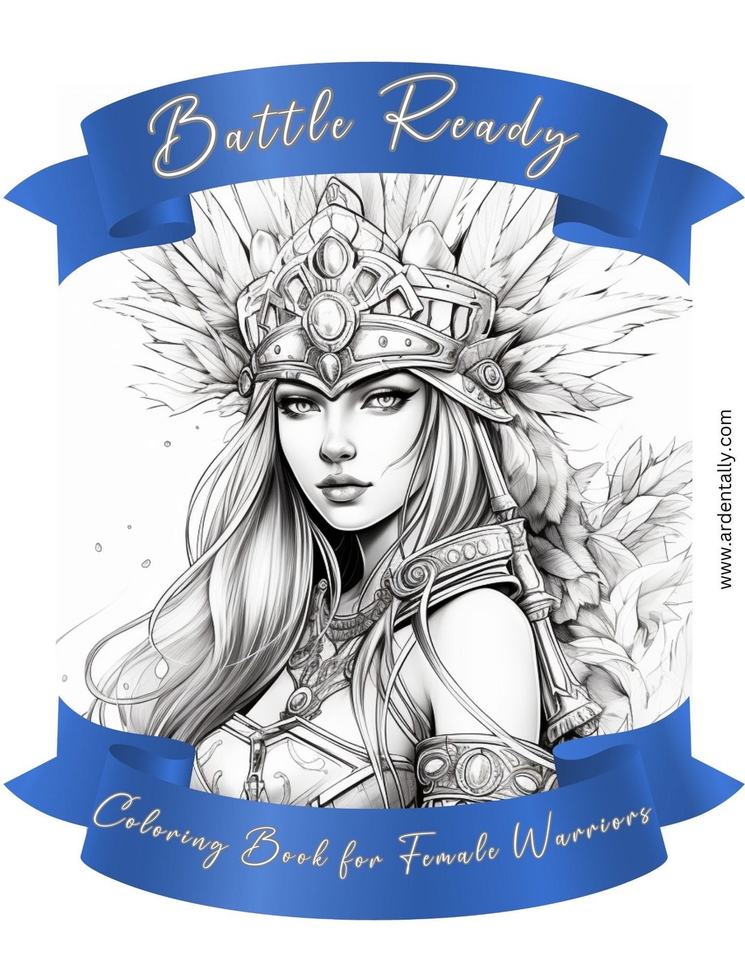 Battle Ready Female Warrior Coloring Pages - Etsy