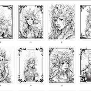 Battle Ready Female Warrior Coloring Pages - Etsy