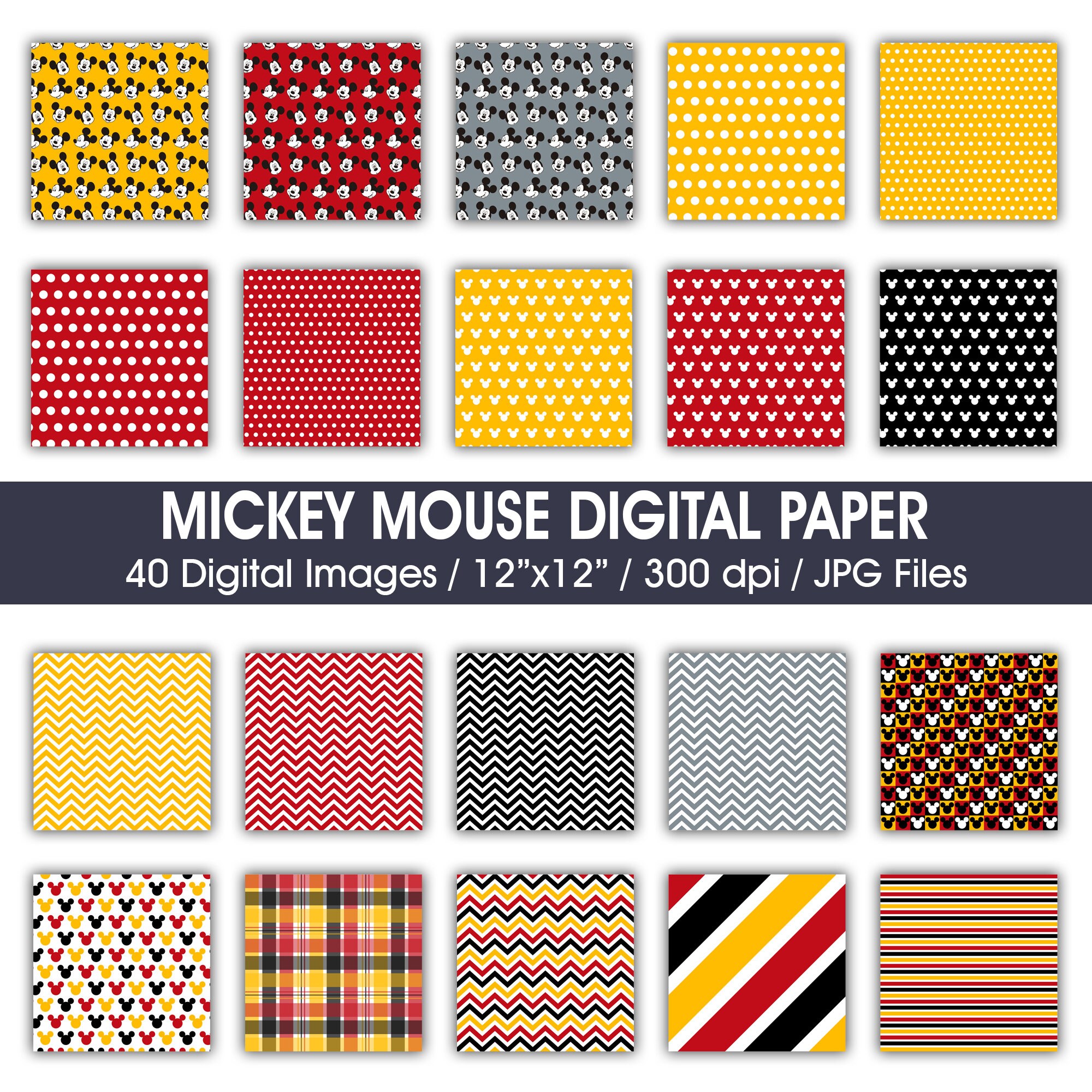 40 Mickey Magic World Digital Paper, Mickey Backgrounds, Instant ...
