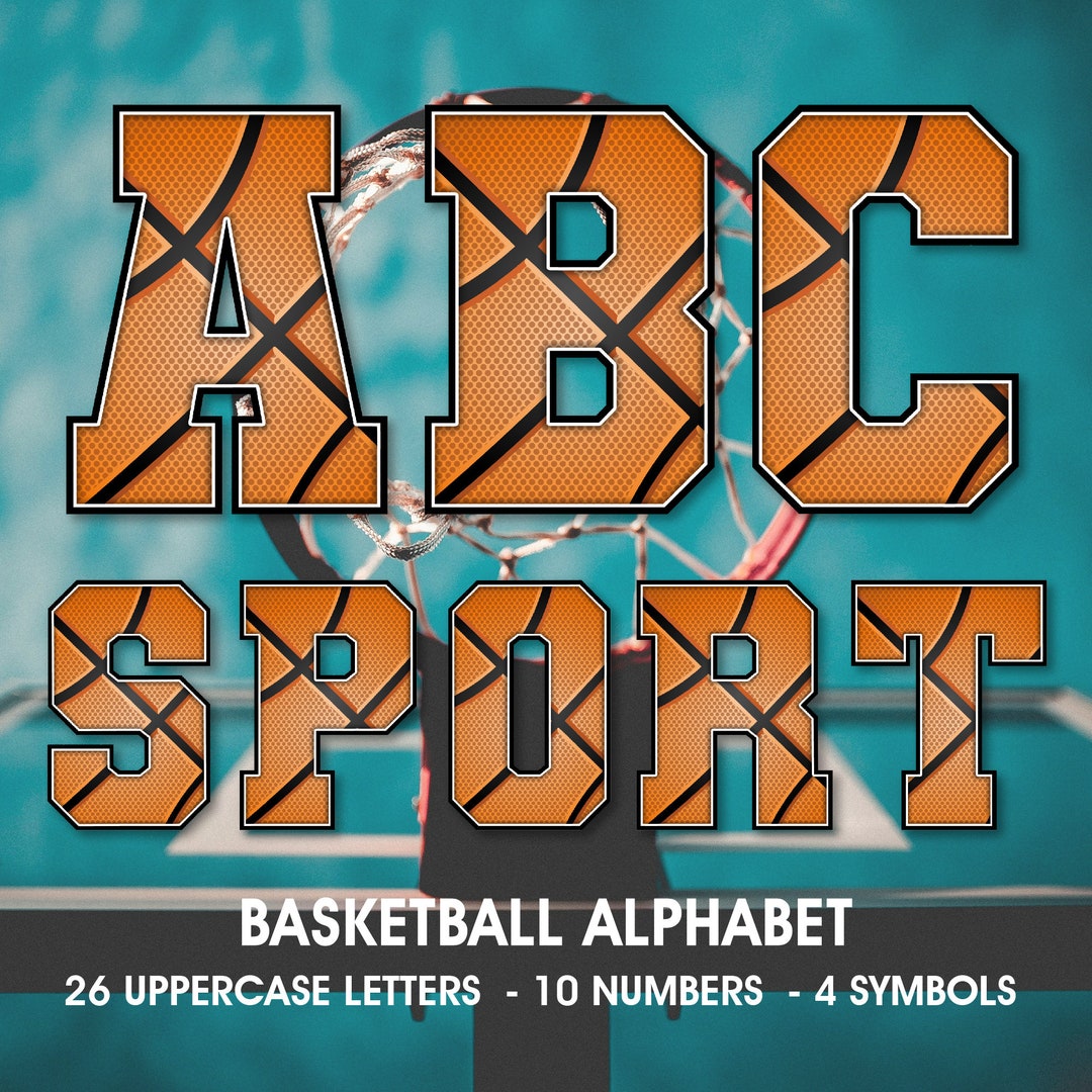 Basketball Alphabet Clipart, PNG Digital Clip Art, Basketball Letters ...