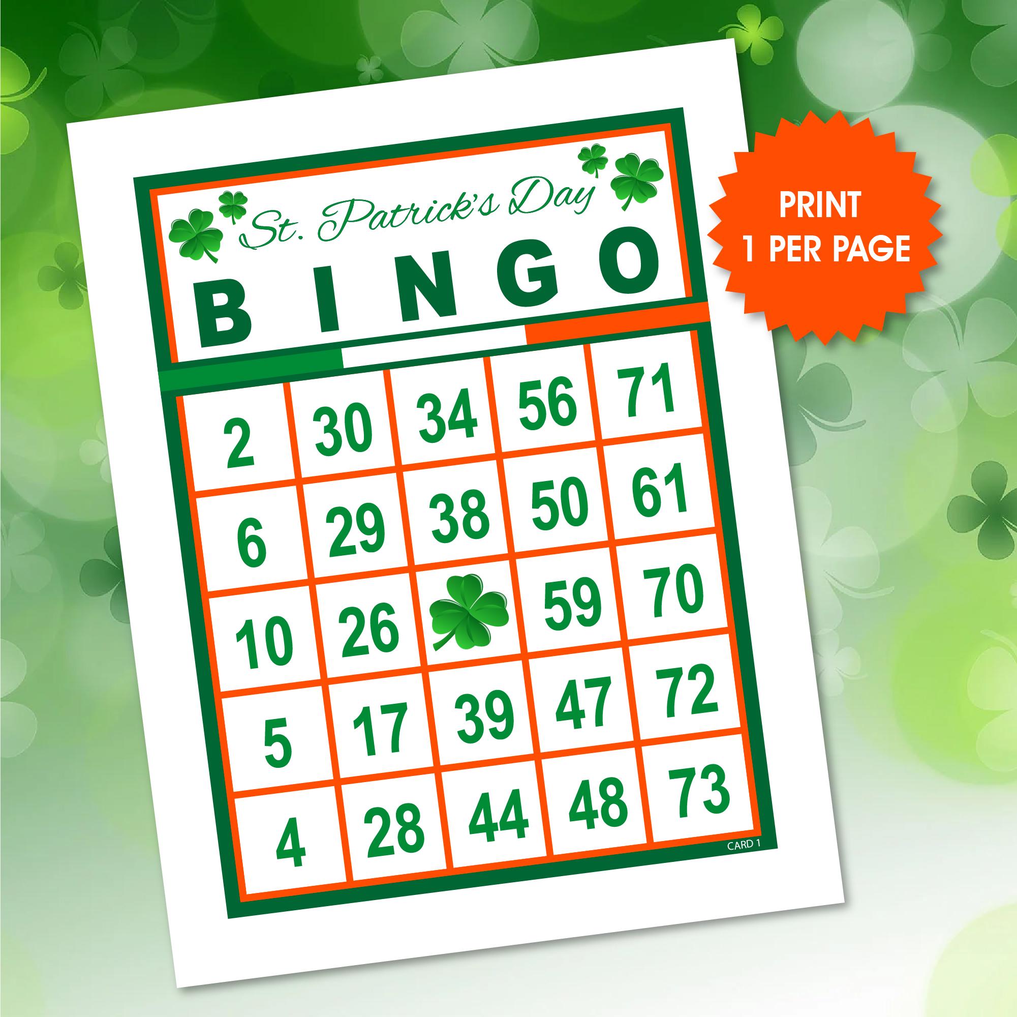 100 St Patrick's Day Bingo Cards, Party Game (PDF Download) - Etsy