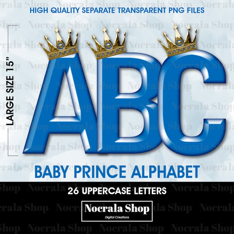 Baby Prince Alphabet Clipart Baby Boy Monogram Baby Blue - Etsy