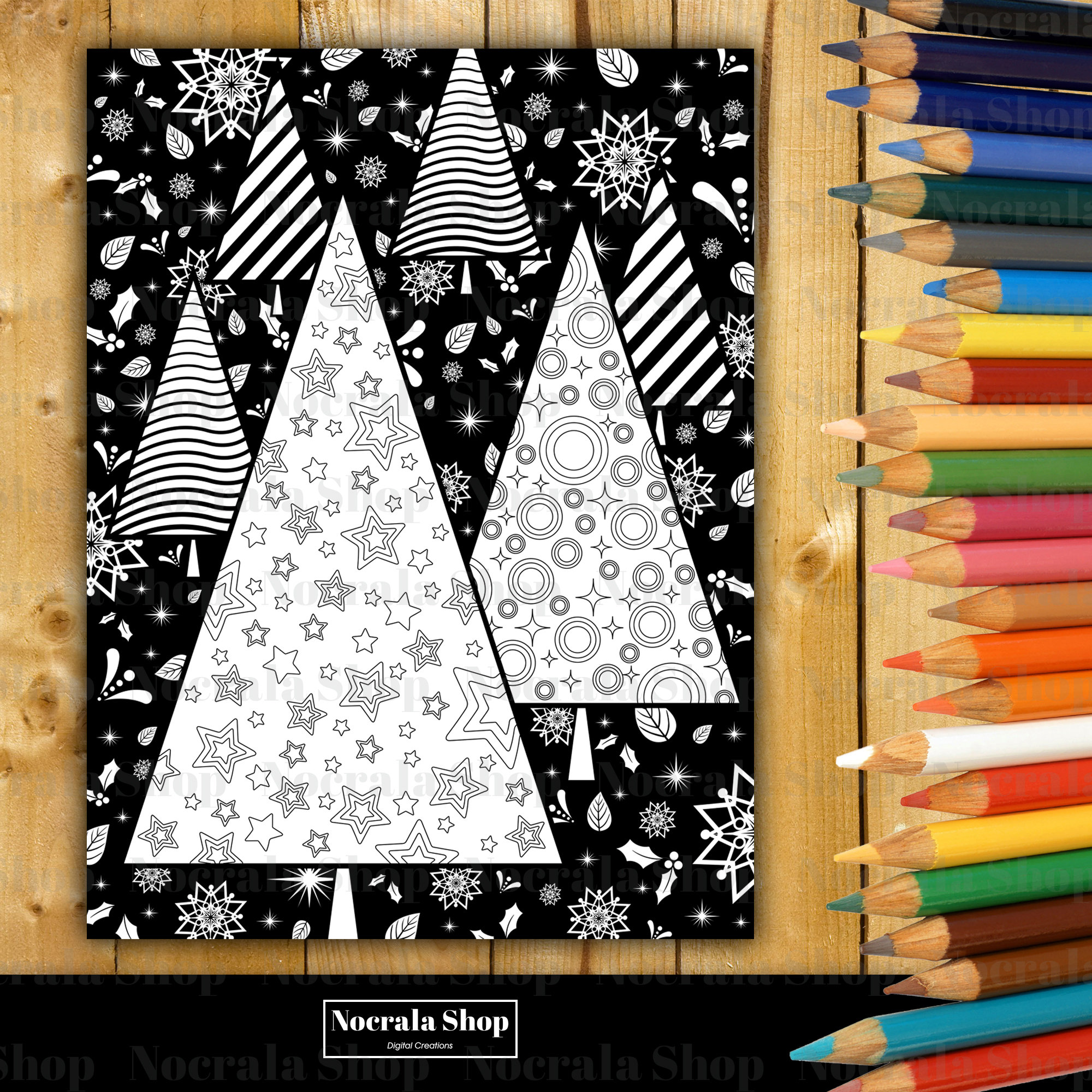 5 Giant Coloring Christmas Posters, Coloring Poster, Holiday Coloring ...