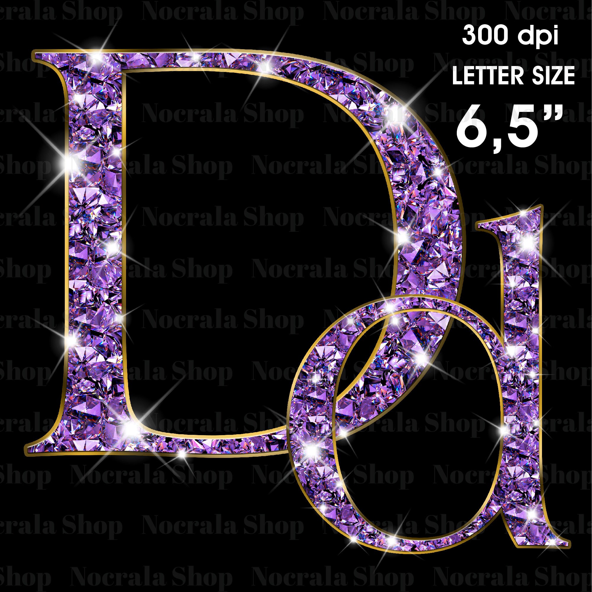 Purple Diamond Alphabet Clipart PNG Digital Clip Art - Etsy