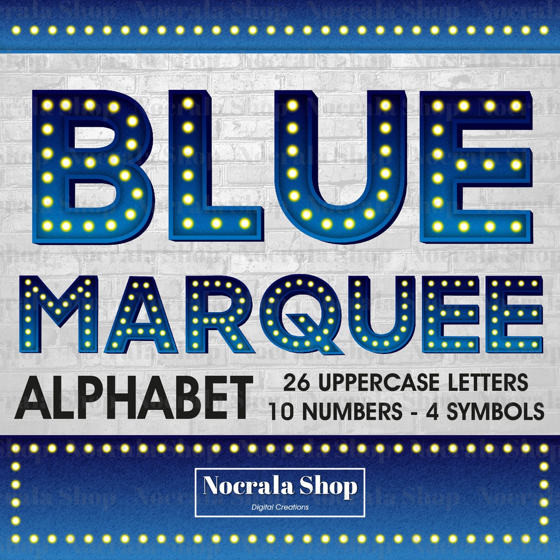 Navy Blue Marquee Alphabet Clipart Marquee Letters & Numbers - Etsy