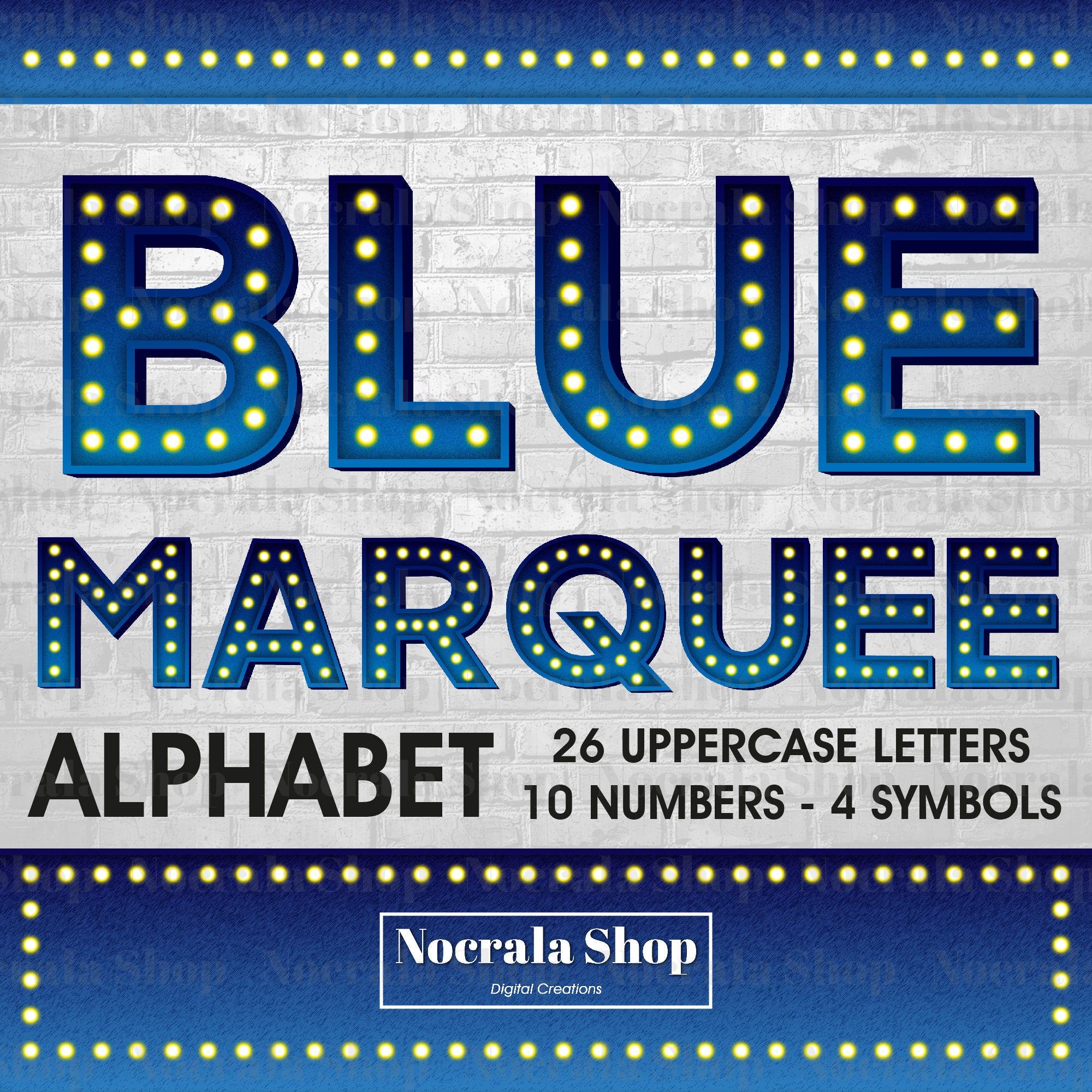 Navy Blue Marquee Alphabet Clipart, Marquee Letters & Numbers, PNG ...