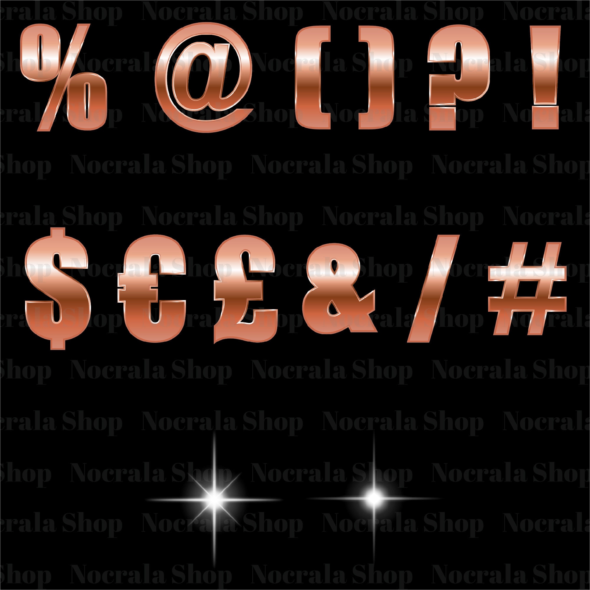 Copper Metallic Alphabet Clipart, Copper Foil Alphabet , Copper Digital ...