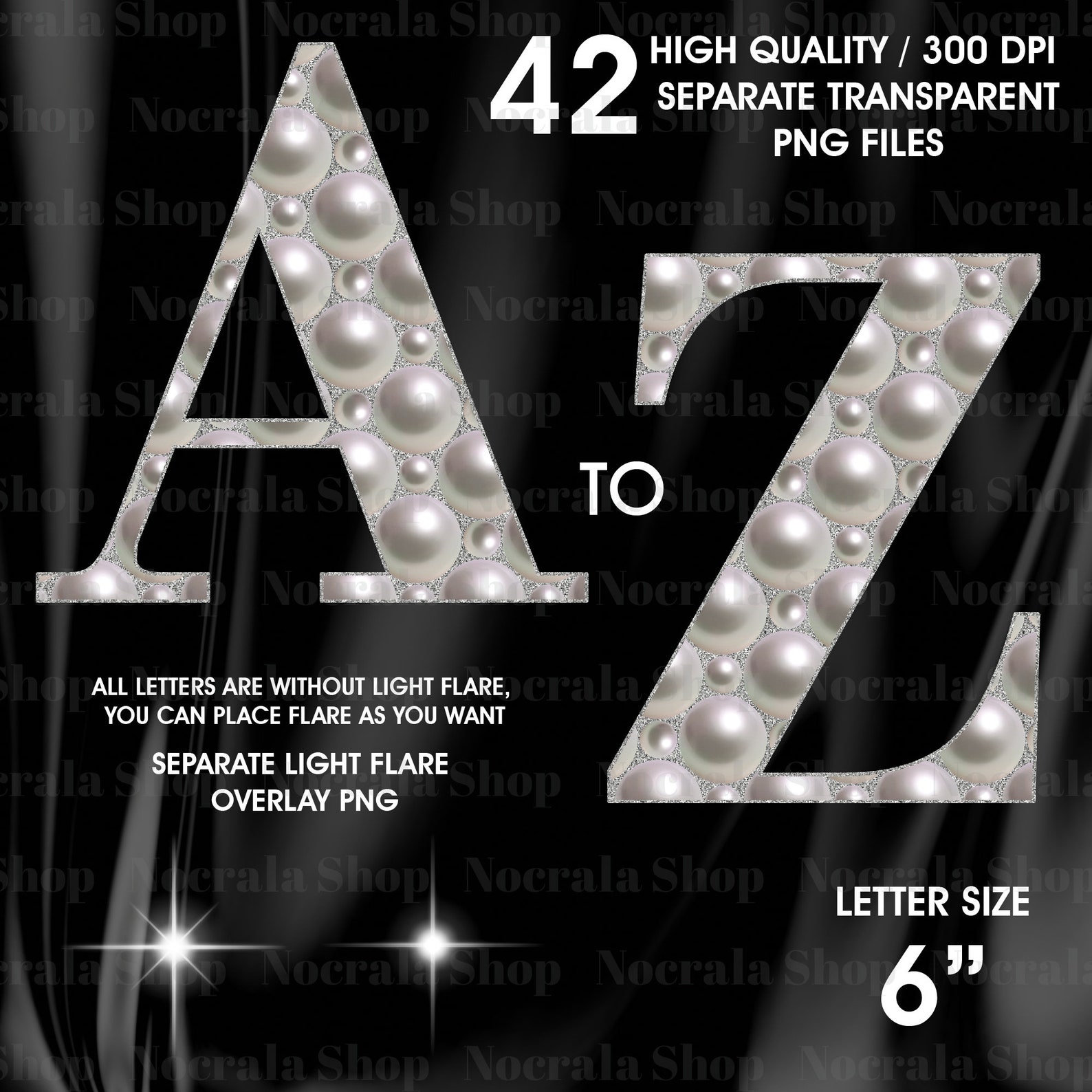 Silver Pearl Alphabet Clipart, Letters PNG Clipart, Pearl Monogram ...