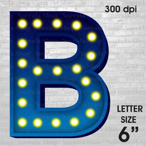 Navy Blue Marquee Alphabet Clipart, Letters & Numbers (digital Download ...