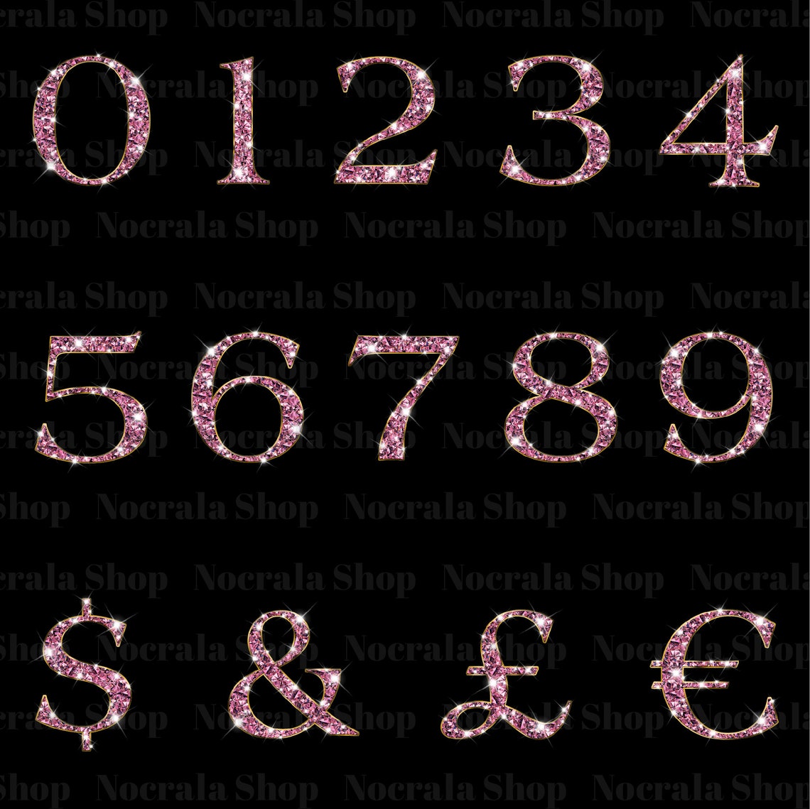 Pink Diamond Alphabet Clipart, PNG Digital Clip Art, Pink Diamond ...