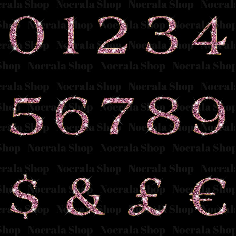 Pink Diamond Alphabet Clipart, PNG Digital Clip Art, Pink Diamond ...