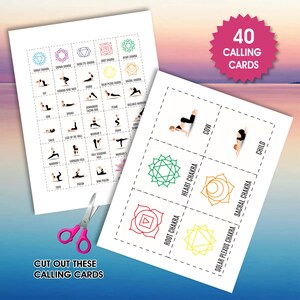 40 Yoga Bingo Cards, 1 or 2 per Page, Fun Party Game, Yoga Class ...