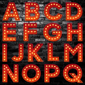 Red Marquee Alphabet Clipart, Marquee Letters & Numbers, PNG Clipar ...