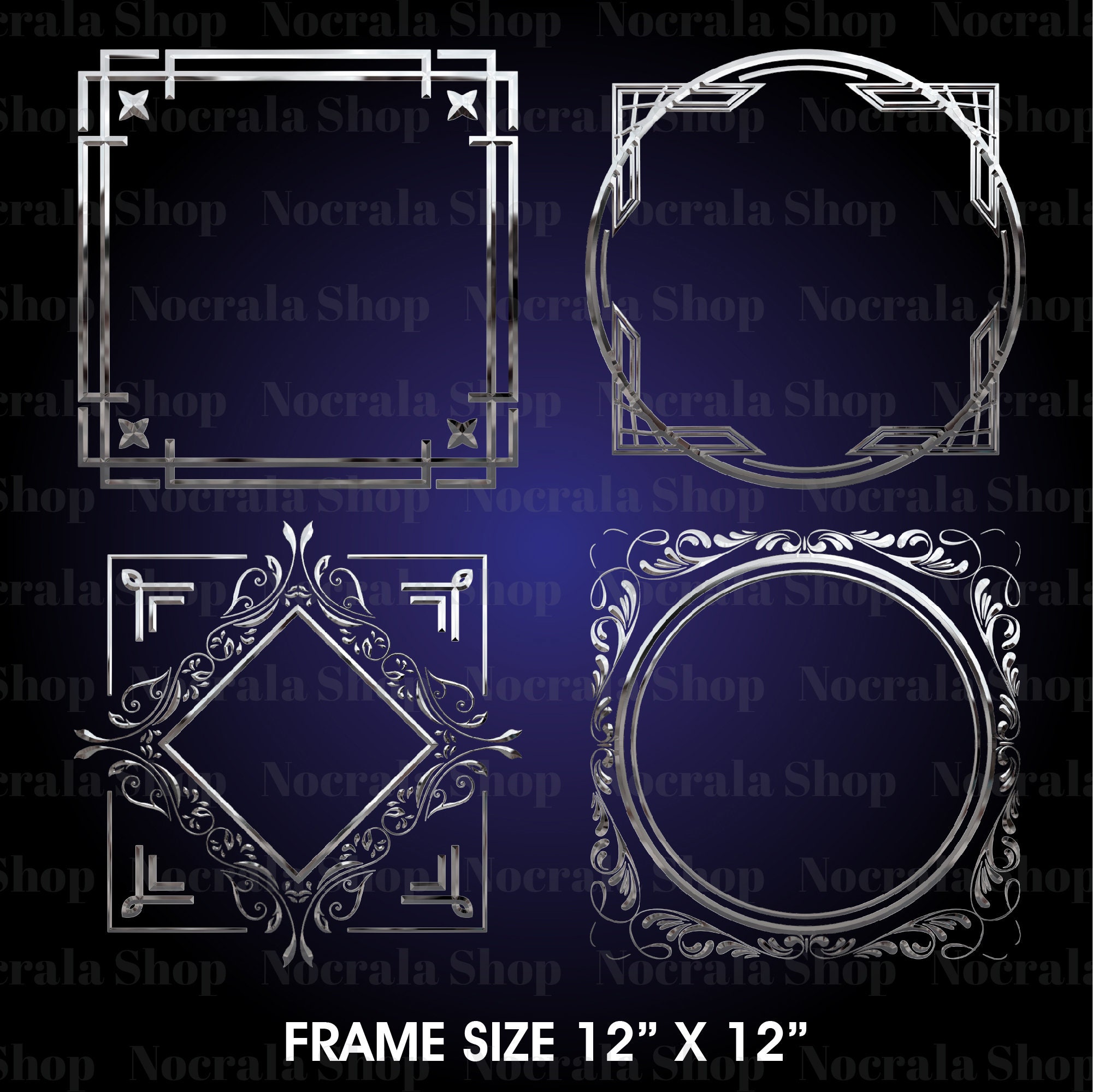 10 Vintage Silver Frames Clip Art, Large Silver Frames, Frames Png ...