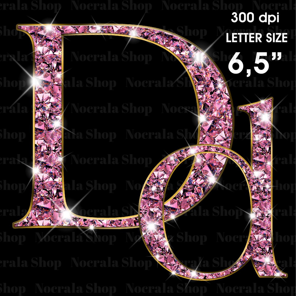 Pink Diamond Alphabet Clipart, PNG Digital Clip Art, Pink Diamond ...