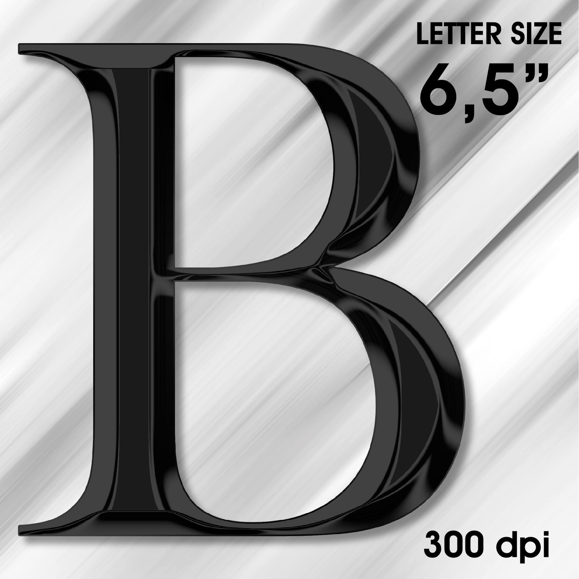 Black Chrome Alphabet Clipart, High Shine PNG Letters (digital Download ...
