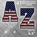 American Glitter Alphabet Clipart, Patriotic Letters (PNG Digital ...