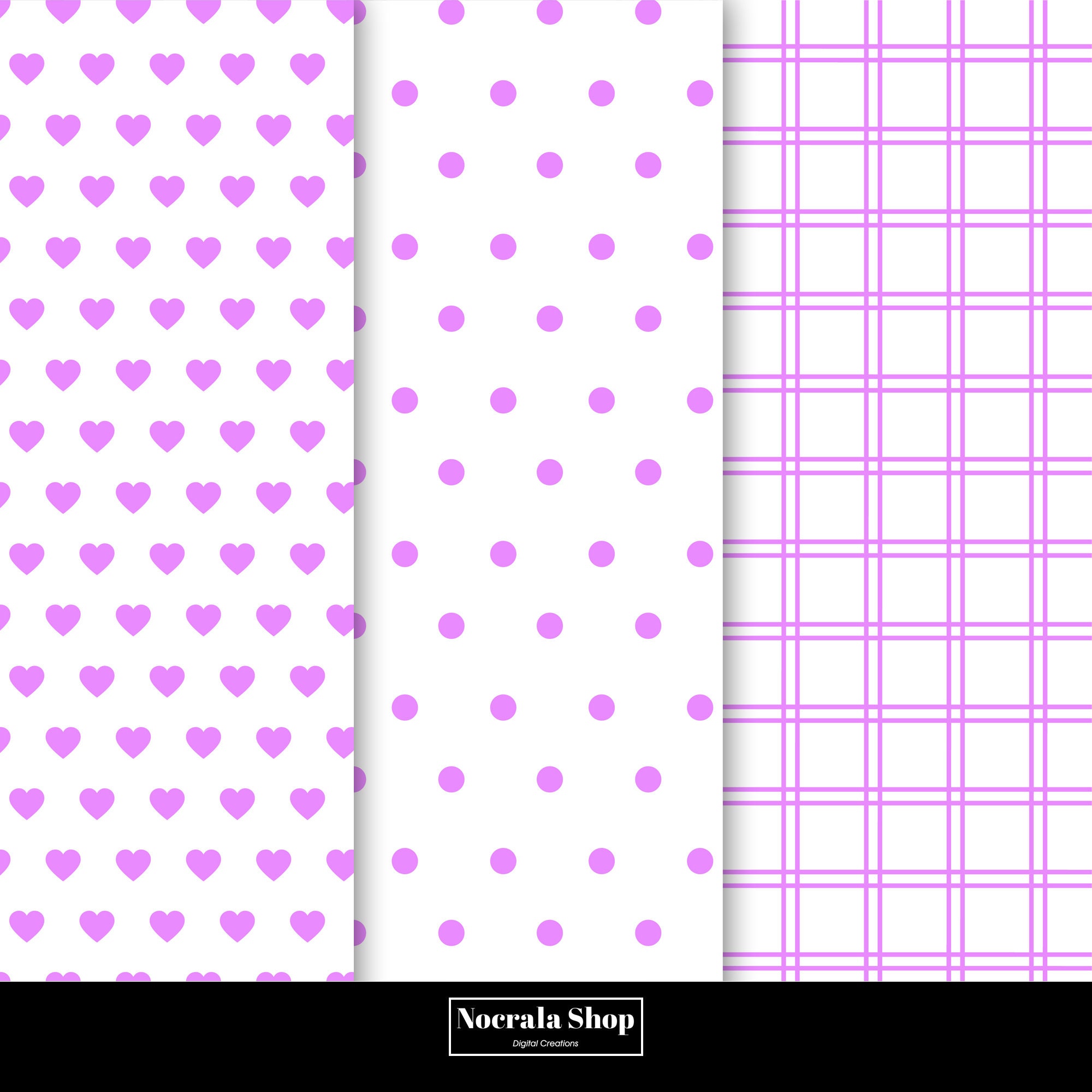 Lilac Love Digital Papers Pack, 20 Scrapbook Papers Backgrouds ...