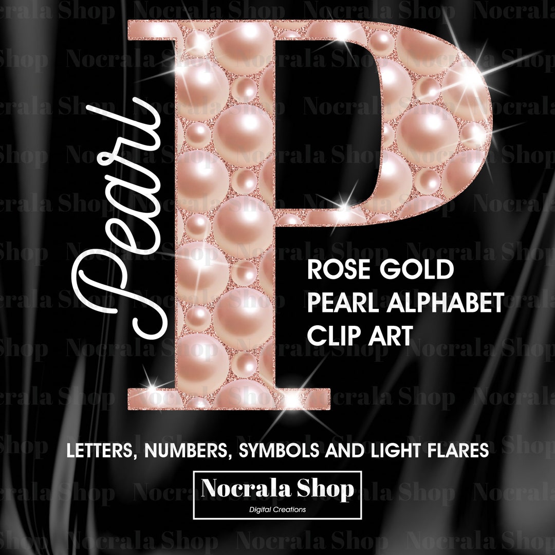 Rose Gold Pearl Alphabet Clipart, Letters PNG Clipart, Pearl Monogram ...