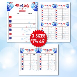 4th of July Bunco Game Bundle, Patriotic Party (printable PDF) - Etsy