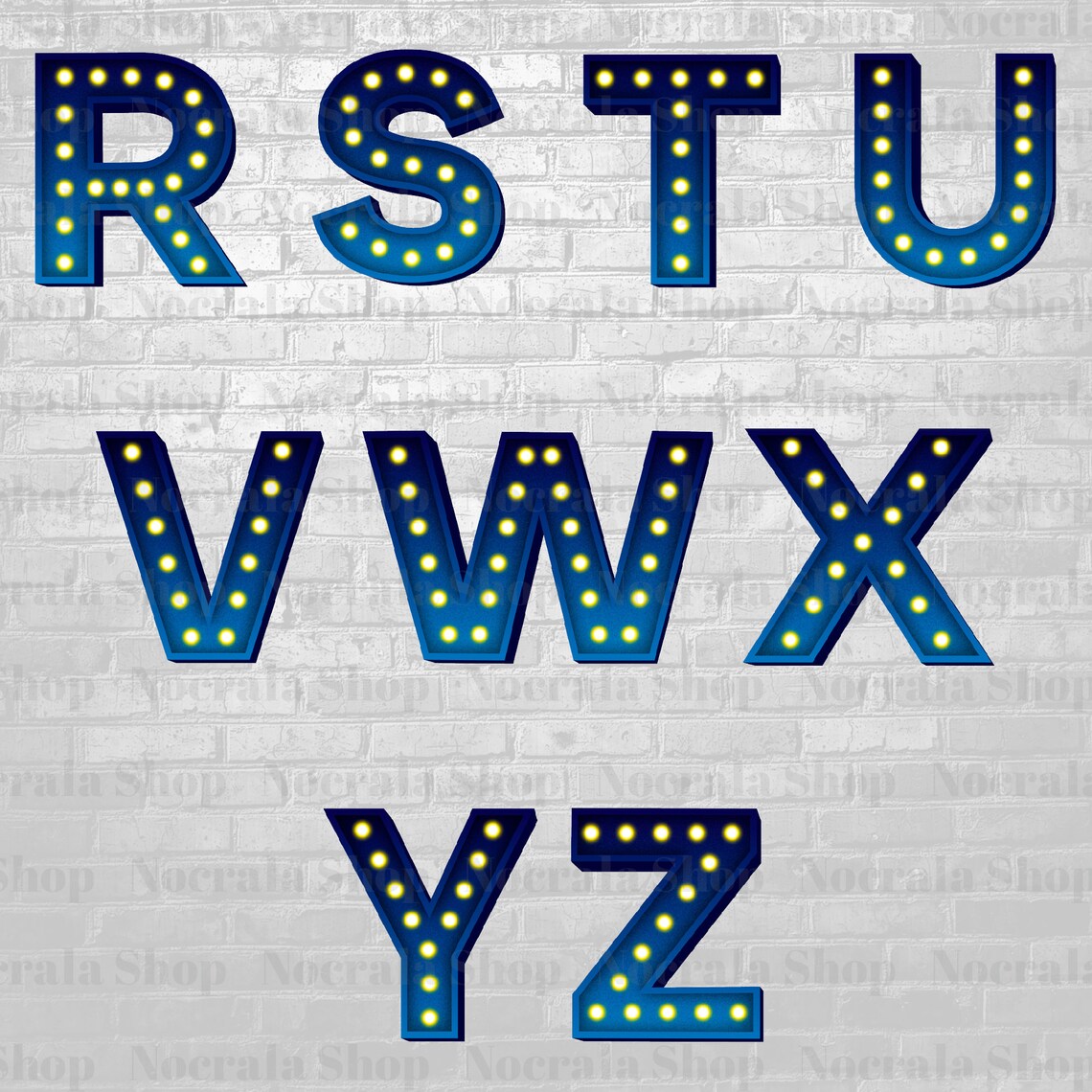 Navy Blue Marquee Alphabet Clipart, Marquee Letters & Numbers, PNG ...