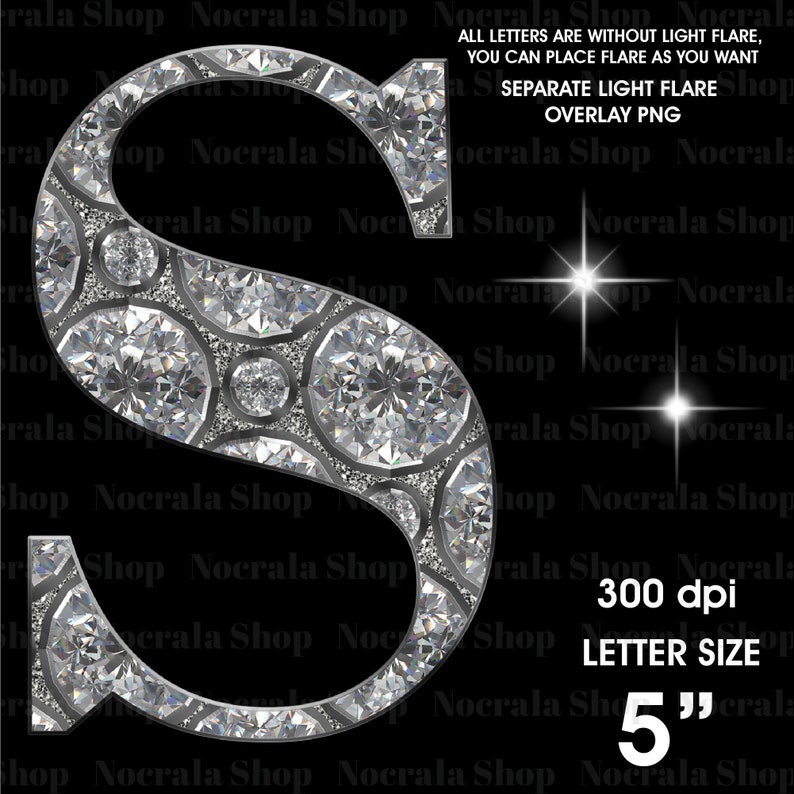 Silver Diamond Alphabet Clipart, PNG Digital Clip Art, Silver Diamond Letters, Numbers, Symbols ...