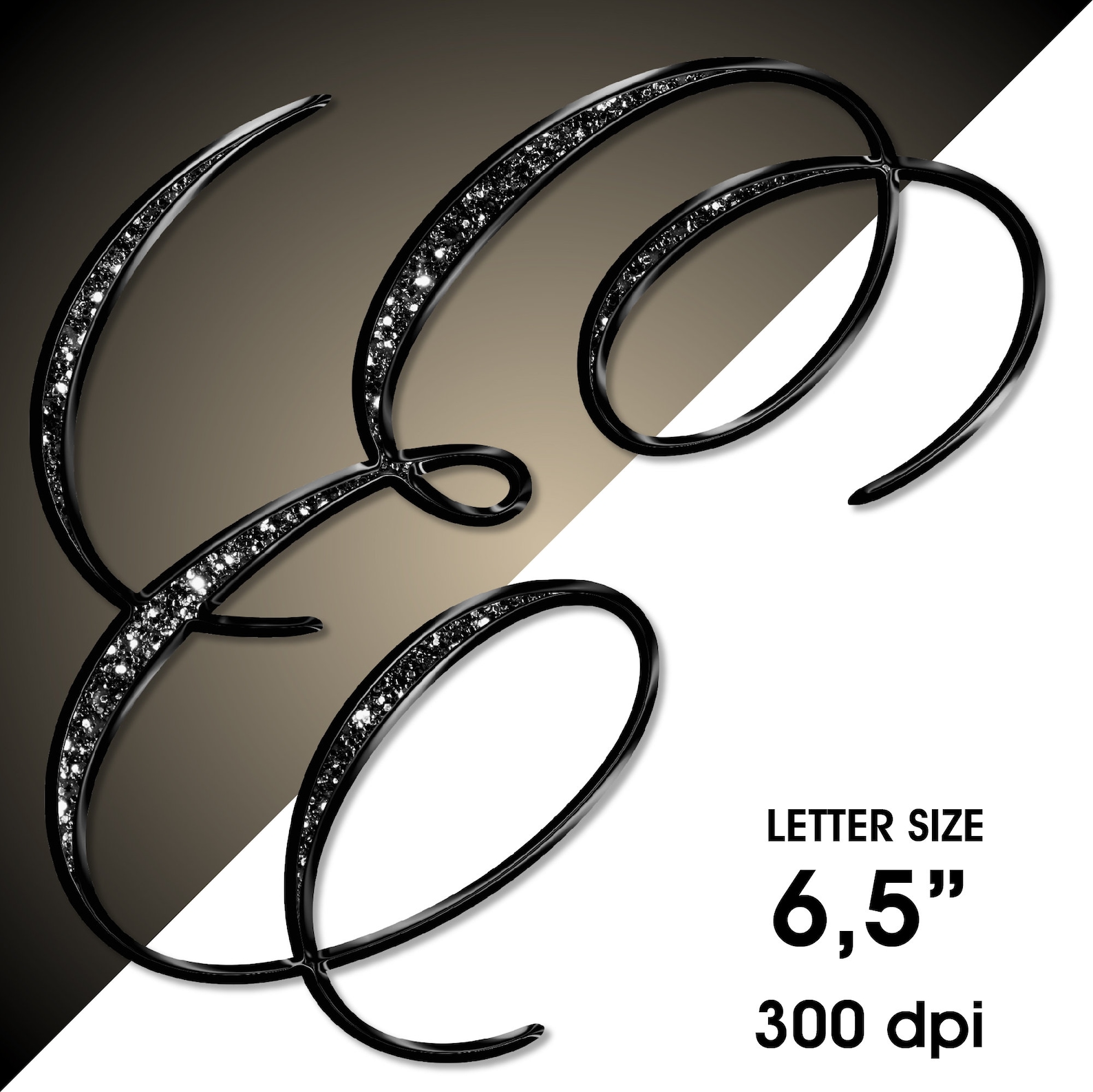 Black Glitter Cursive Alphabet Clipart, PNG Clip Art, High Shine ...