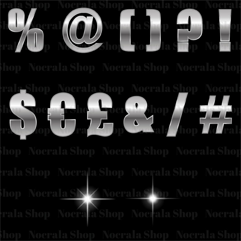 Silver Metallic Alphabet Clipart, Silver Foil Alphabet , Silver Digital ...