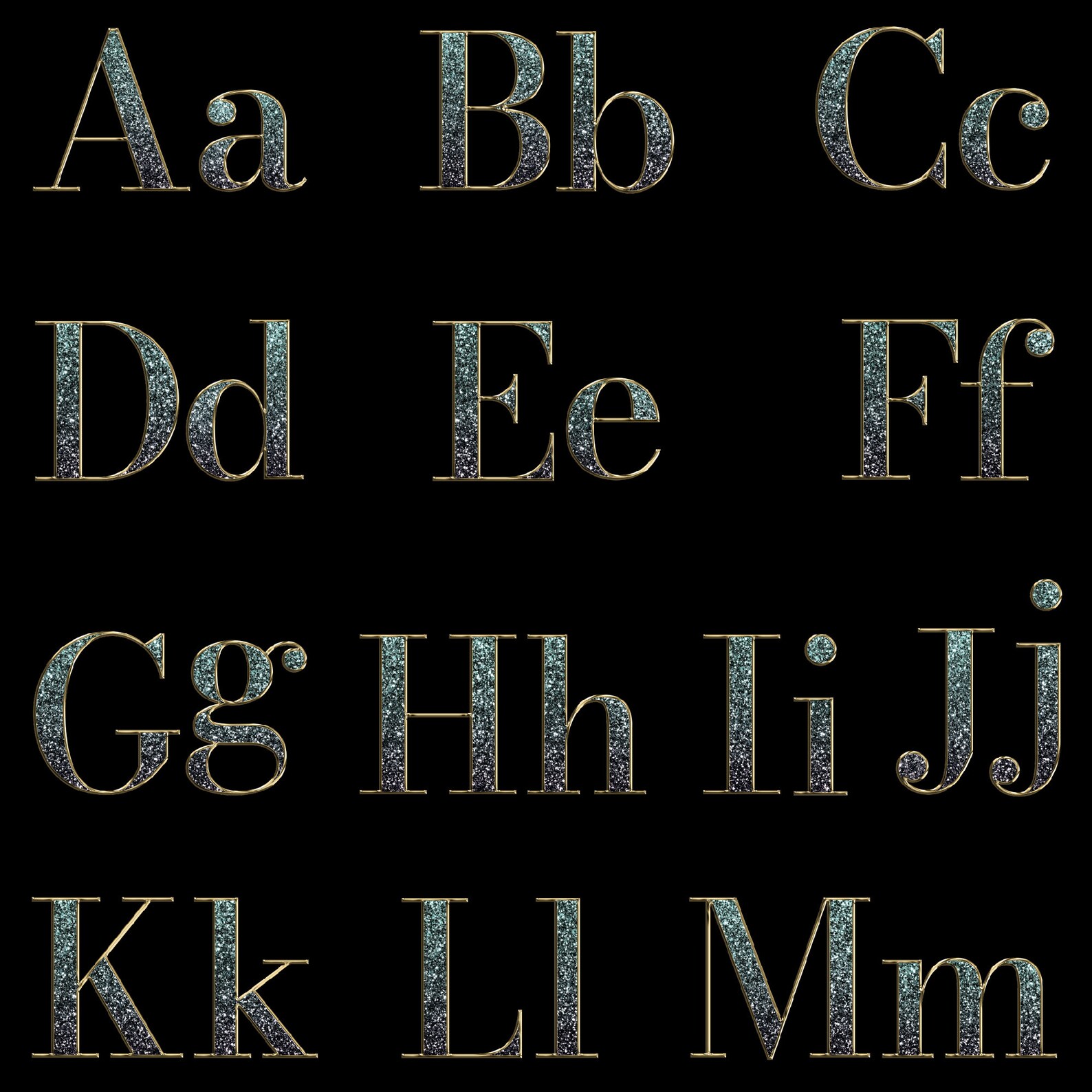 Blue Glitter Glam Alphabet, Numbers, Symbols (digital Download) - Etsy