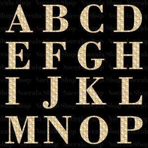 Gold Pearl Alphabet Clipart, Letters PNG Clipart, Pearl Monogram, Wedding Clipart, Glam Alphabet ...