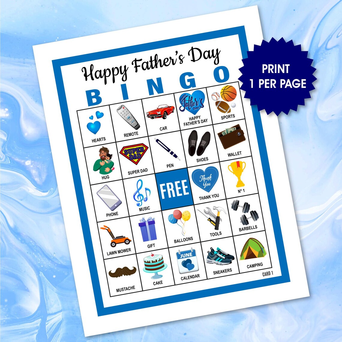 Father's Day Bingo Game, 40 Unique Cards (PDF Files) - Etsy