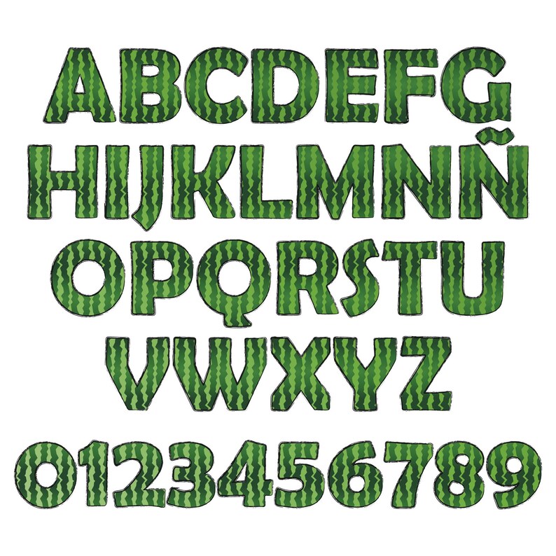 4 Watermelon Alphabets Clipart, PNG Digital Clip Art, Watermelon ...