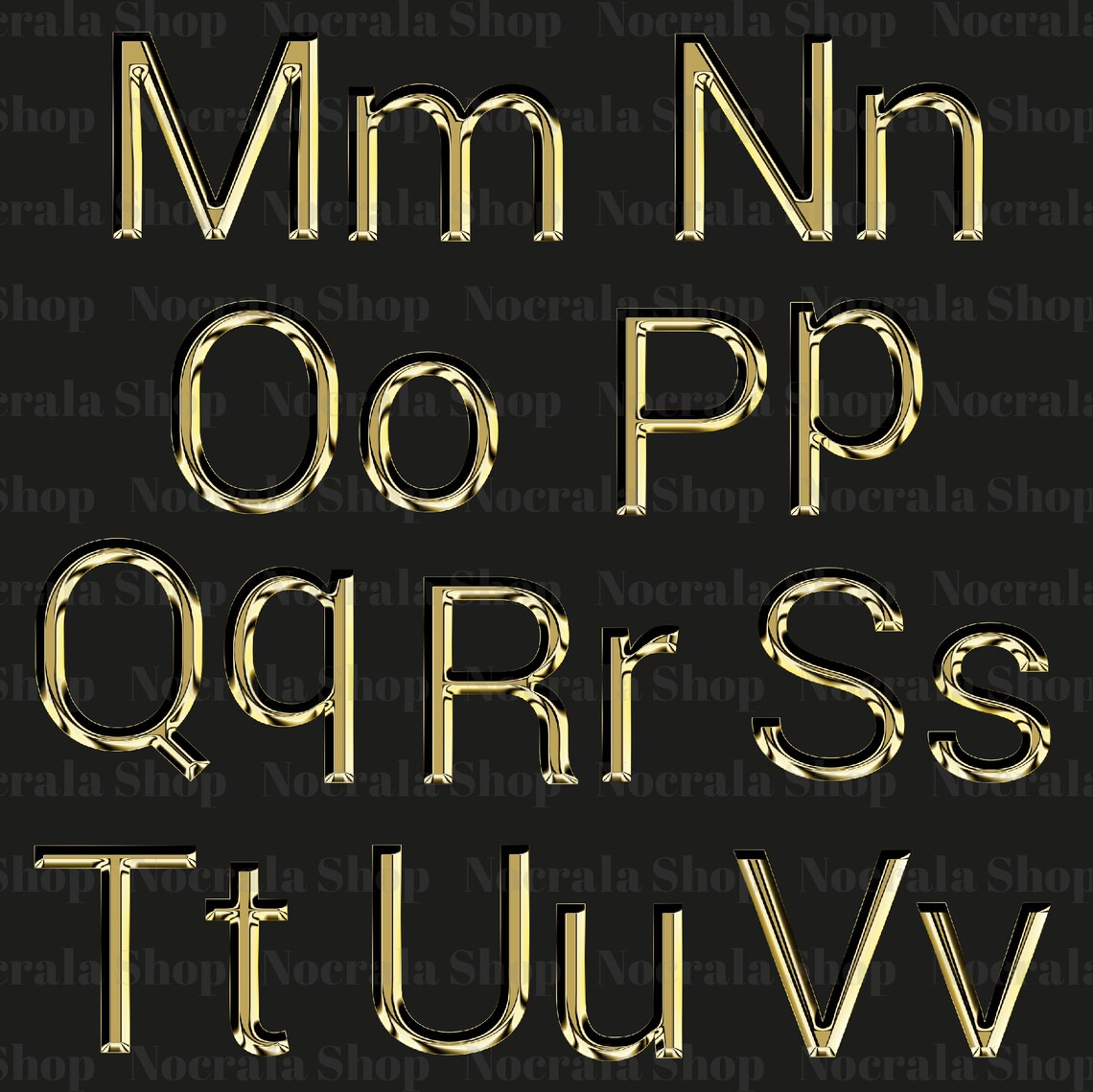 Gold Chrome Alphabet Clipart, PNG Clip Art, Gold Chrome Letters ...