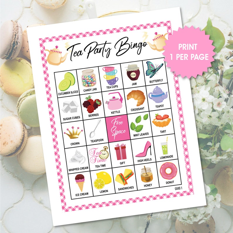 40 Tea Party Bingo Cards, Tea Party Game, Tea Party Activity, Birthday ...