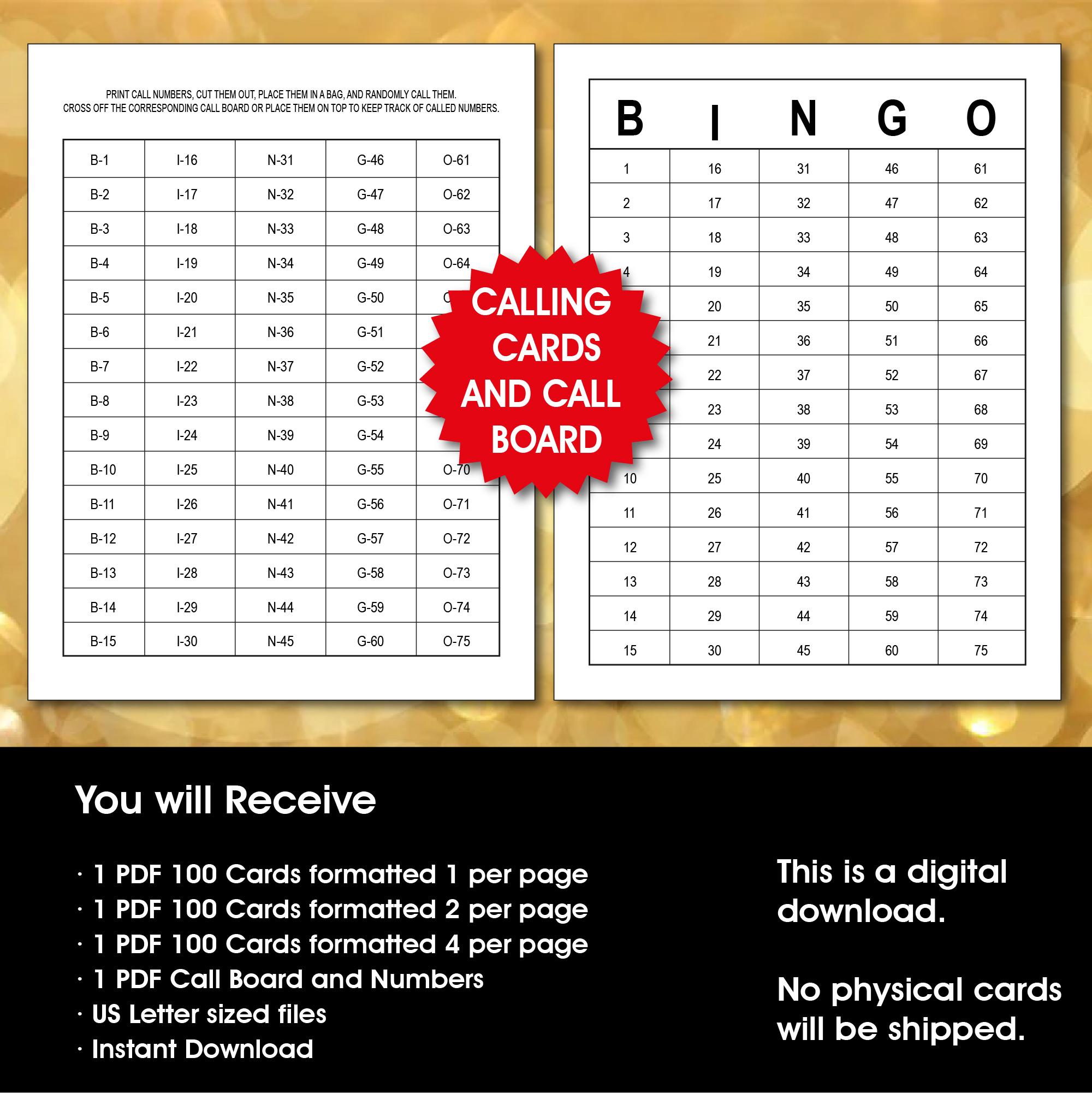 100th Birthday Bingo, Fun Party Game (PDF Files) - Etsy