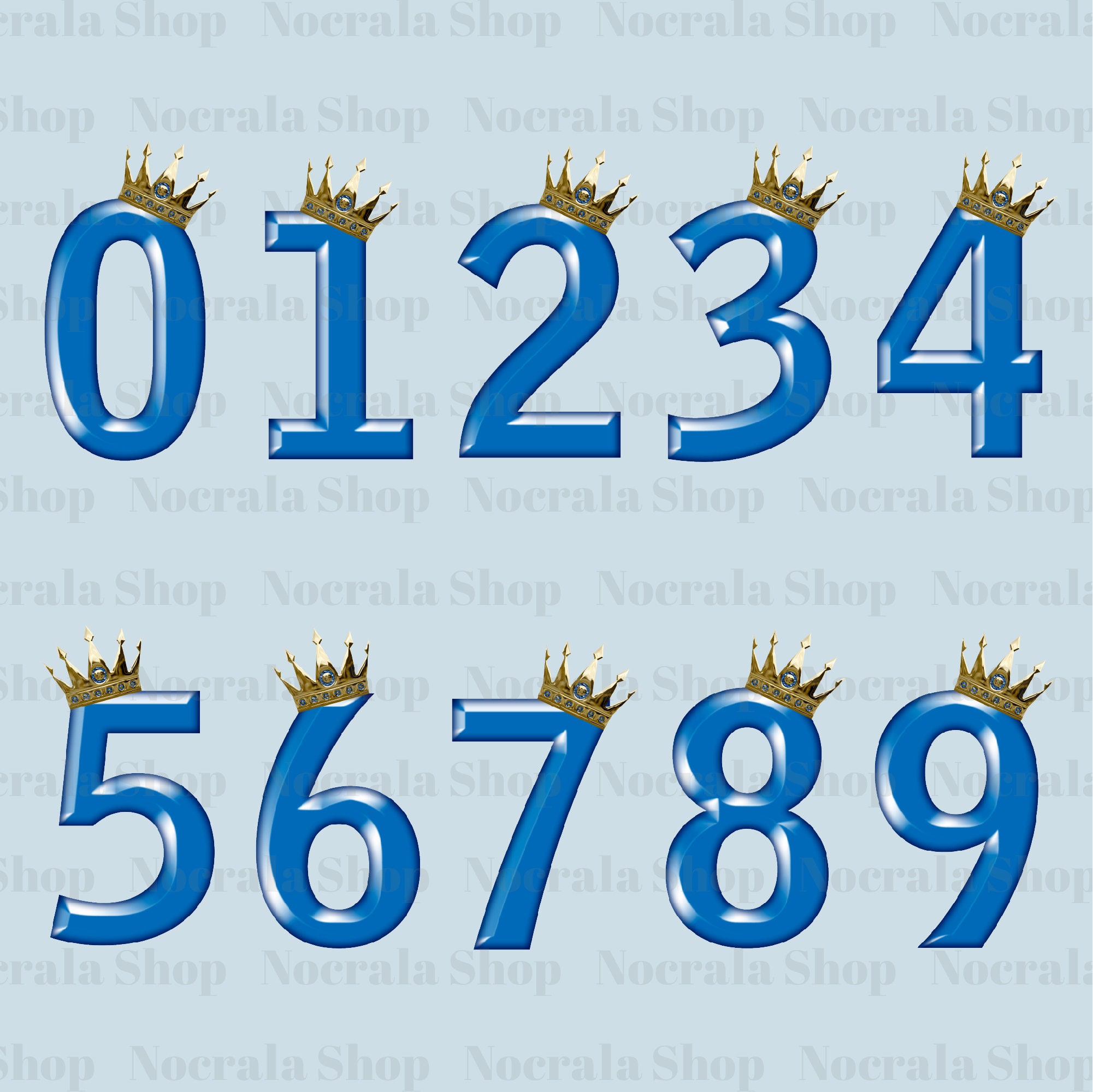 Baby Prince Numbers Clipart, Baby Boy Numbers, Baby Blue Numbers, Royal ...