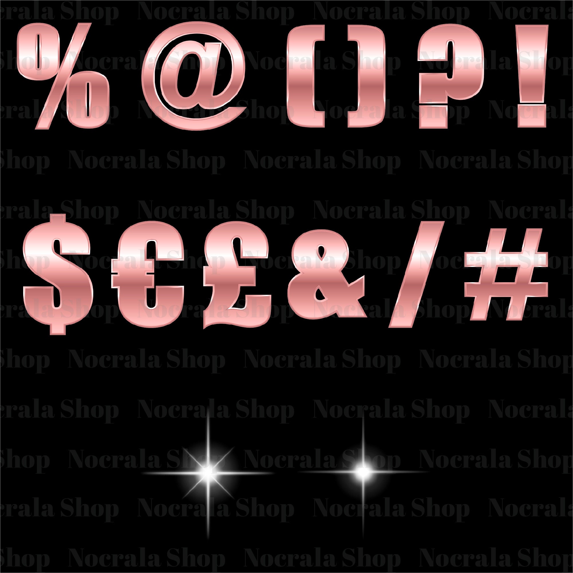 Rose Gold Metallic Alphabet Clipart, Rose Gold Foil PNG, Rose Gold ...