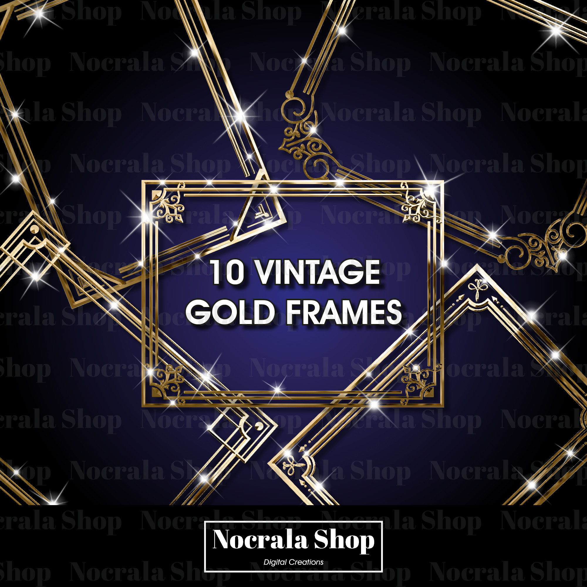 10 Vintage Gold Frames Clip Art Gold Frames Large Frames - Etsy