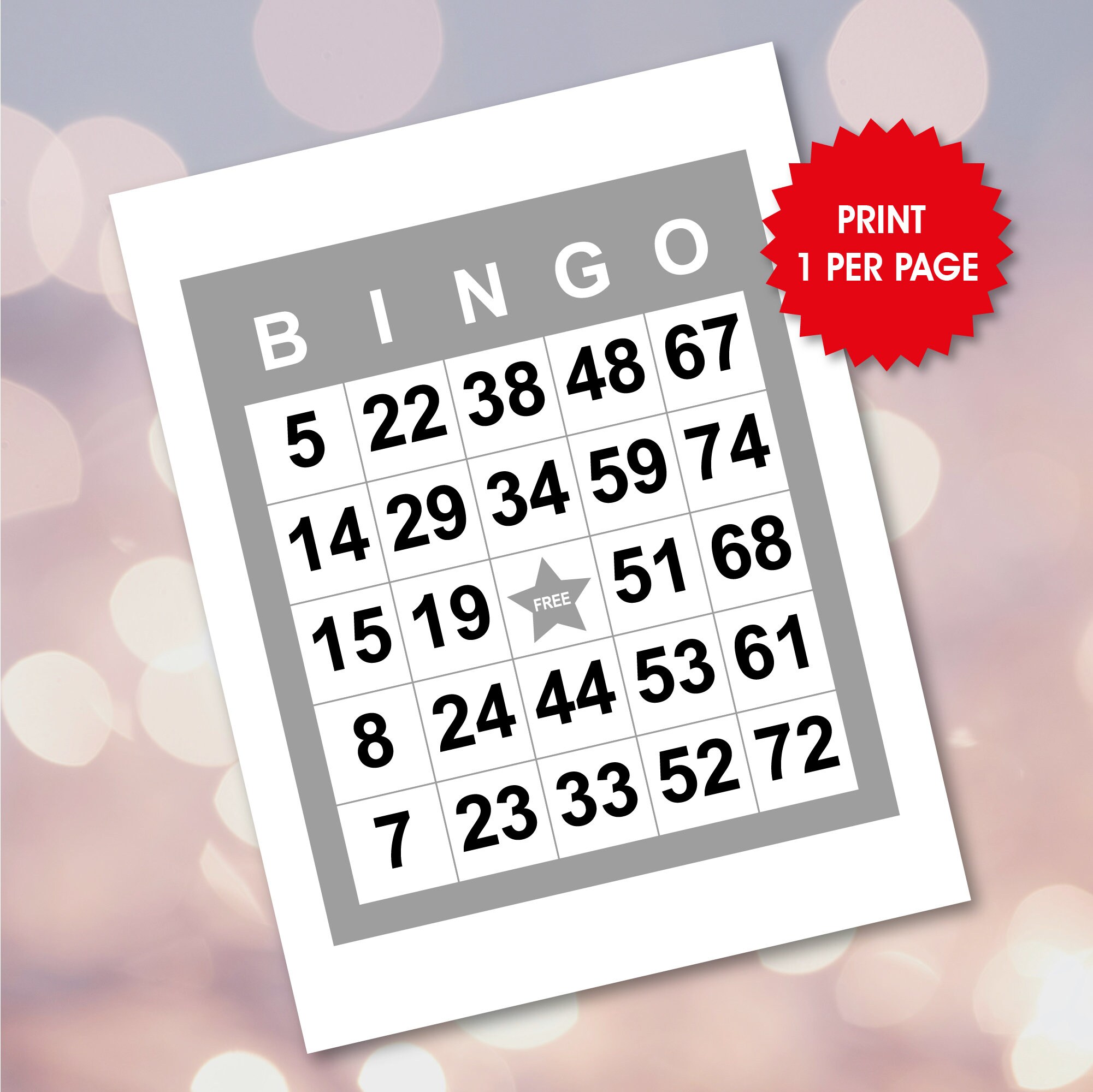 300 Classic Bingo Cards, 1, 2, or 4 per Page, Fun Party Game, Classroom ...