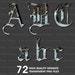 Gothic Silver Alphabet Clipart, PNG Digital Clip Art, Silver Gothic ...